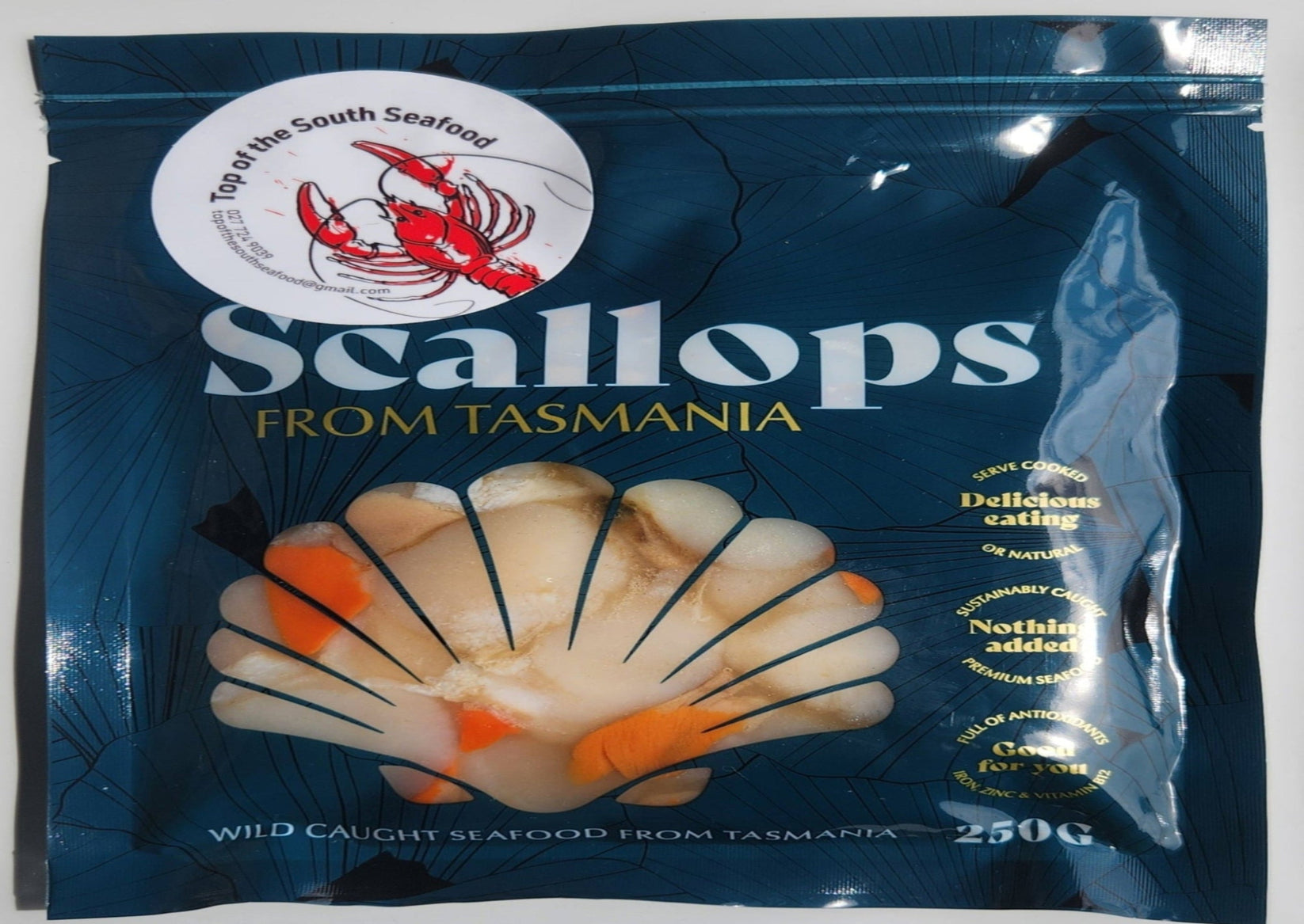 Tasmanian Scallops 250g – Top of the South Seafood